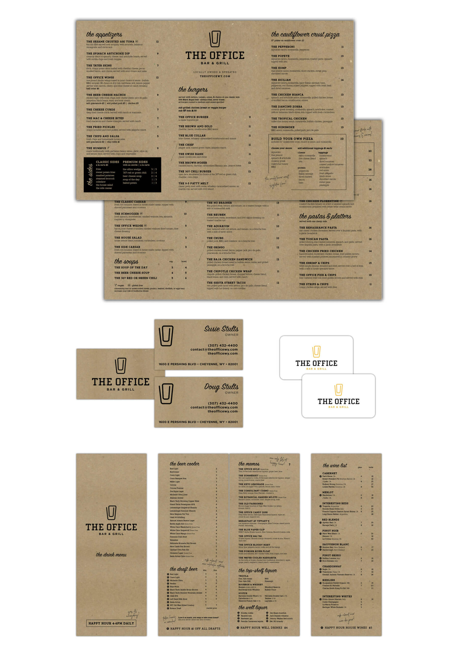 Brand Design for a Bar & Grill: The Office Cheyenne - North Design Co.